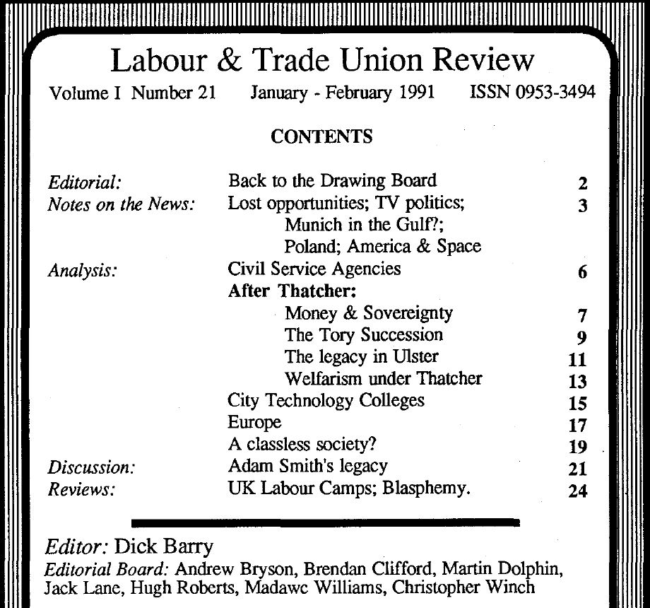 Magazine 021 – January 1991 – Labour Affairs Magazine