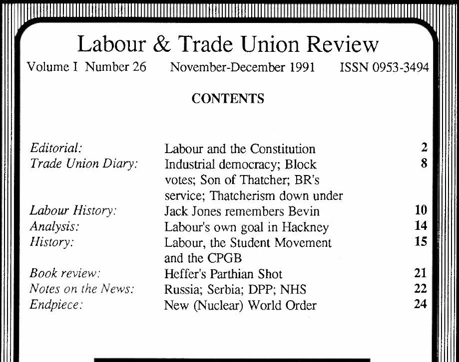 Magazine 026 – November 1991 – Labour Affairs Magazine